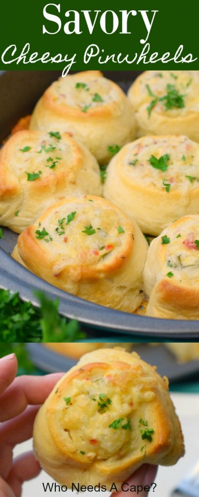 Savory Cheesy Pinwheels - Who Needs A Cape?