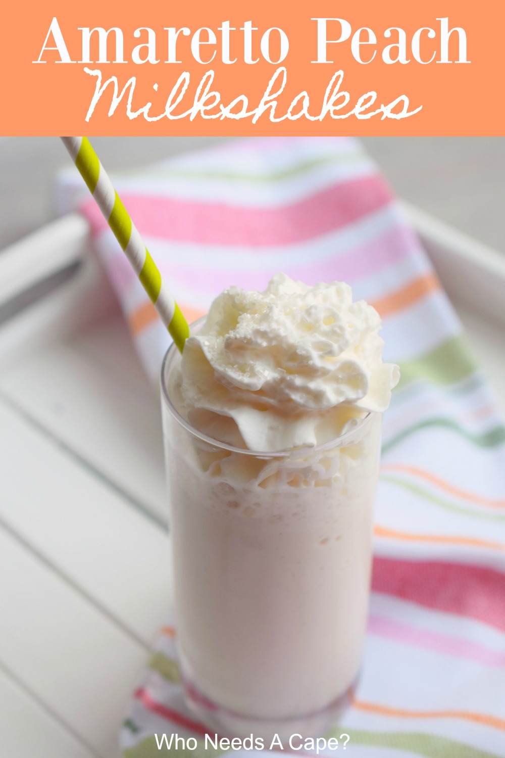 Boozy Amaretto Peach Milkshakes